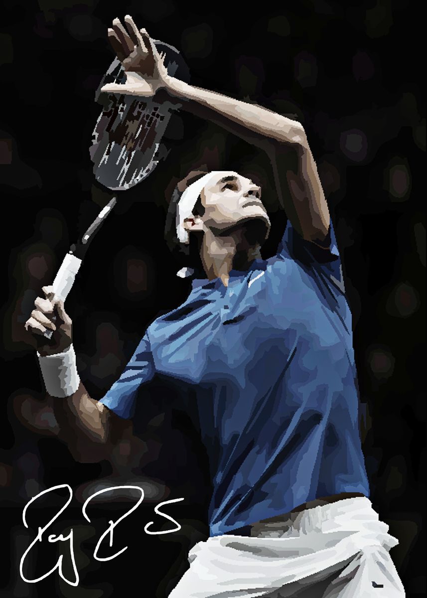 'Roger Federer' Poster, picture, metal print, paint by Bintang Studio ...