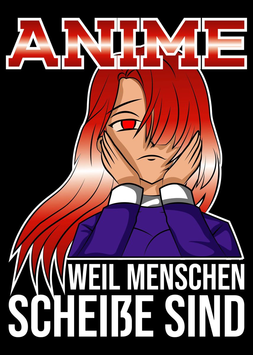 'Otaku Anti Social Anime' Poster, picture, metal print, paint by ...