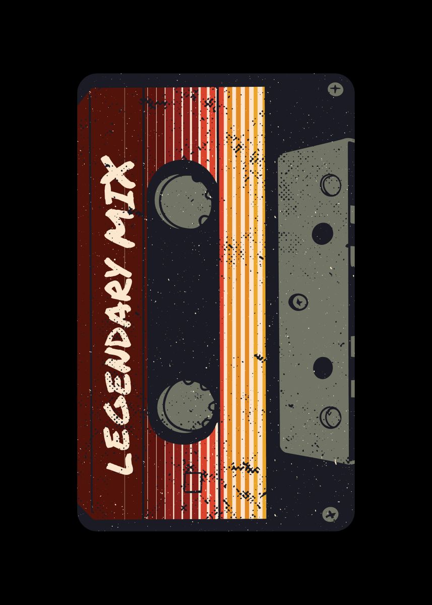 'Retro Mixtape' Poster, picture, metal print, paint by schmugo | Displate