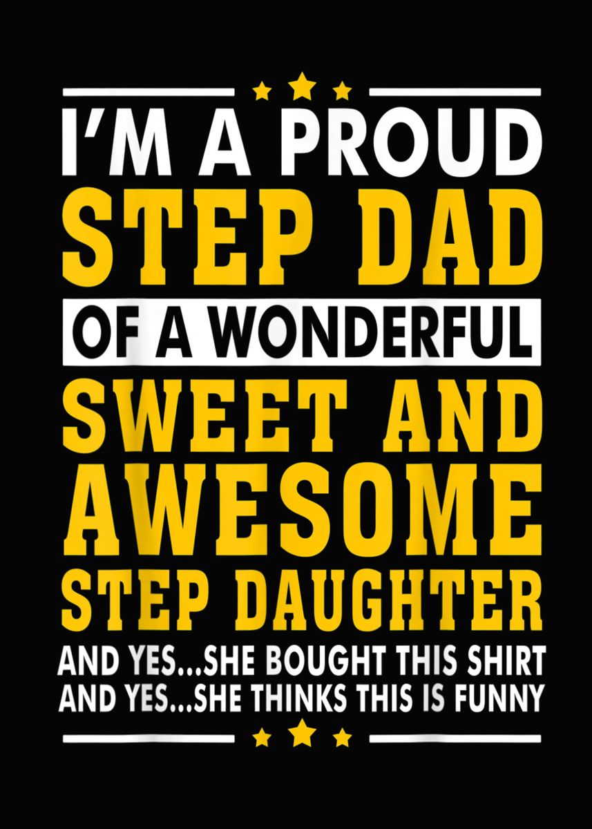 'Funny Step Dad Fathers ' Poster, picture, metal print, paint by ...
