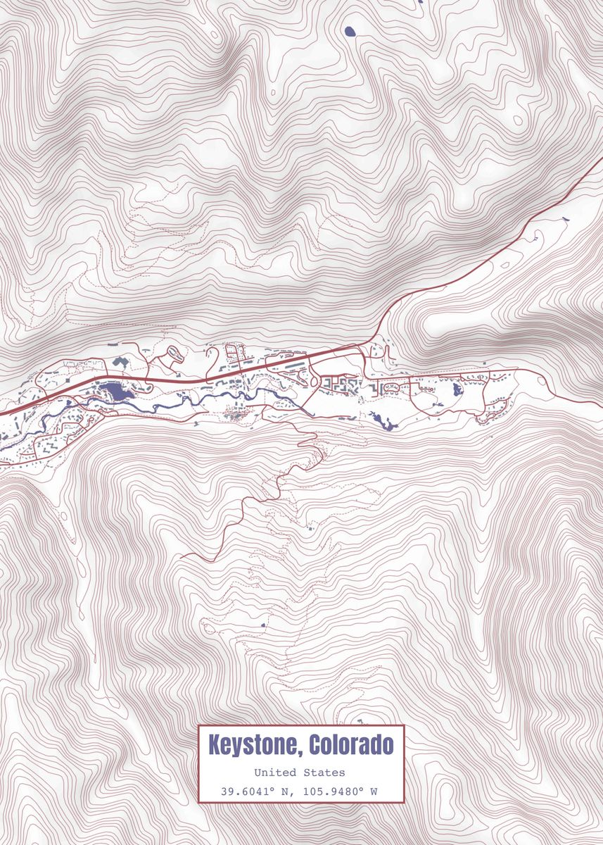 'Keystone CO Map USA Flag' Poster, picture, metal print, paint by ...