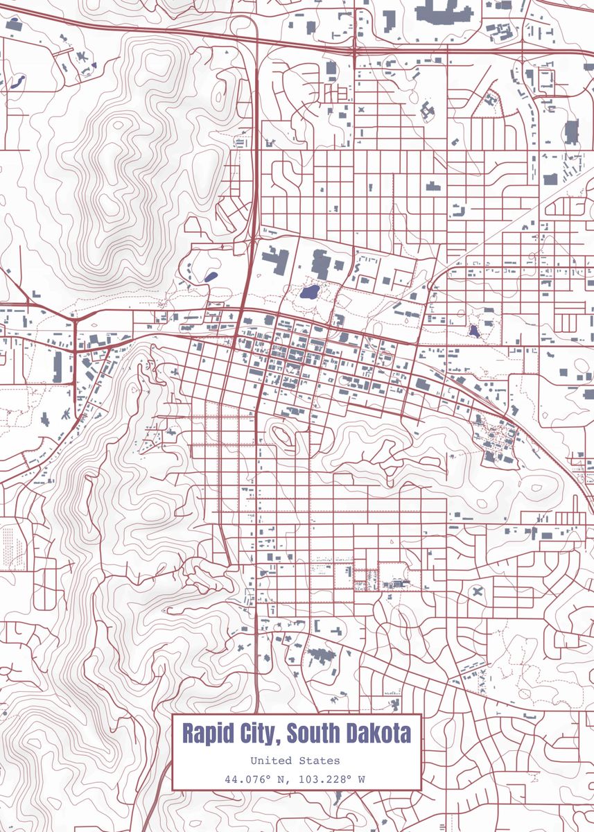 'Rapid City SD USA Flag ' Poster by Outward Cartography | Displate