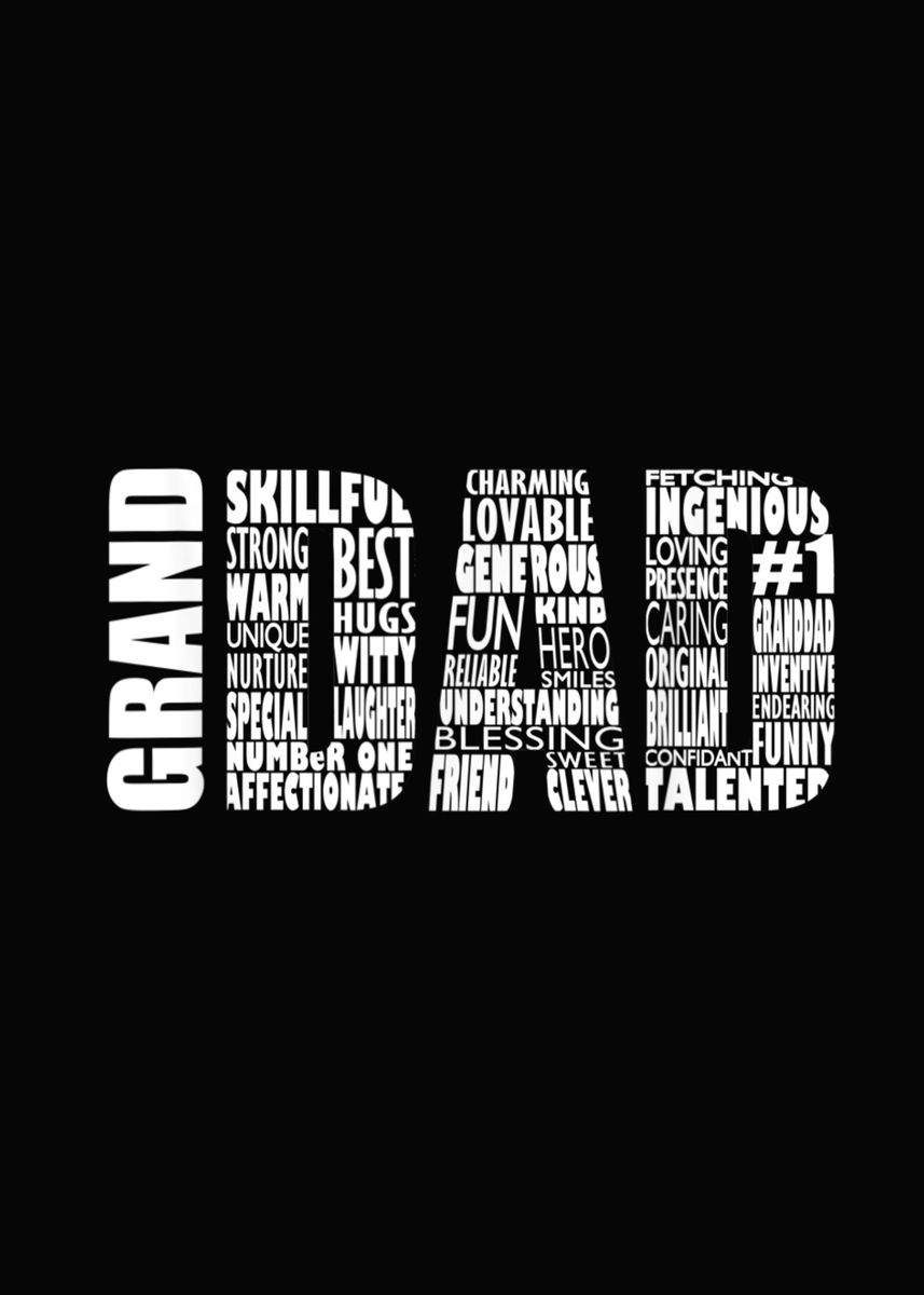'Mens Granddad Grandpa Word' Poster, picture, metal print, paint by owl ...