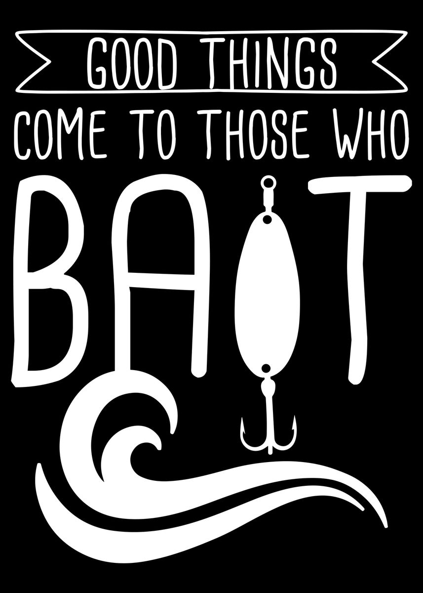 'Fishing Fisherman Bait' Poster, picture, metal print, paint by ...