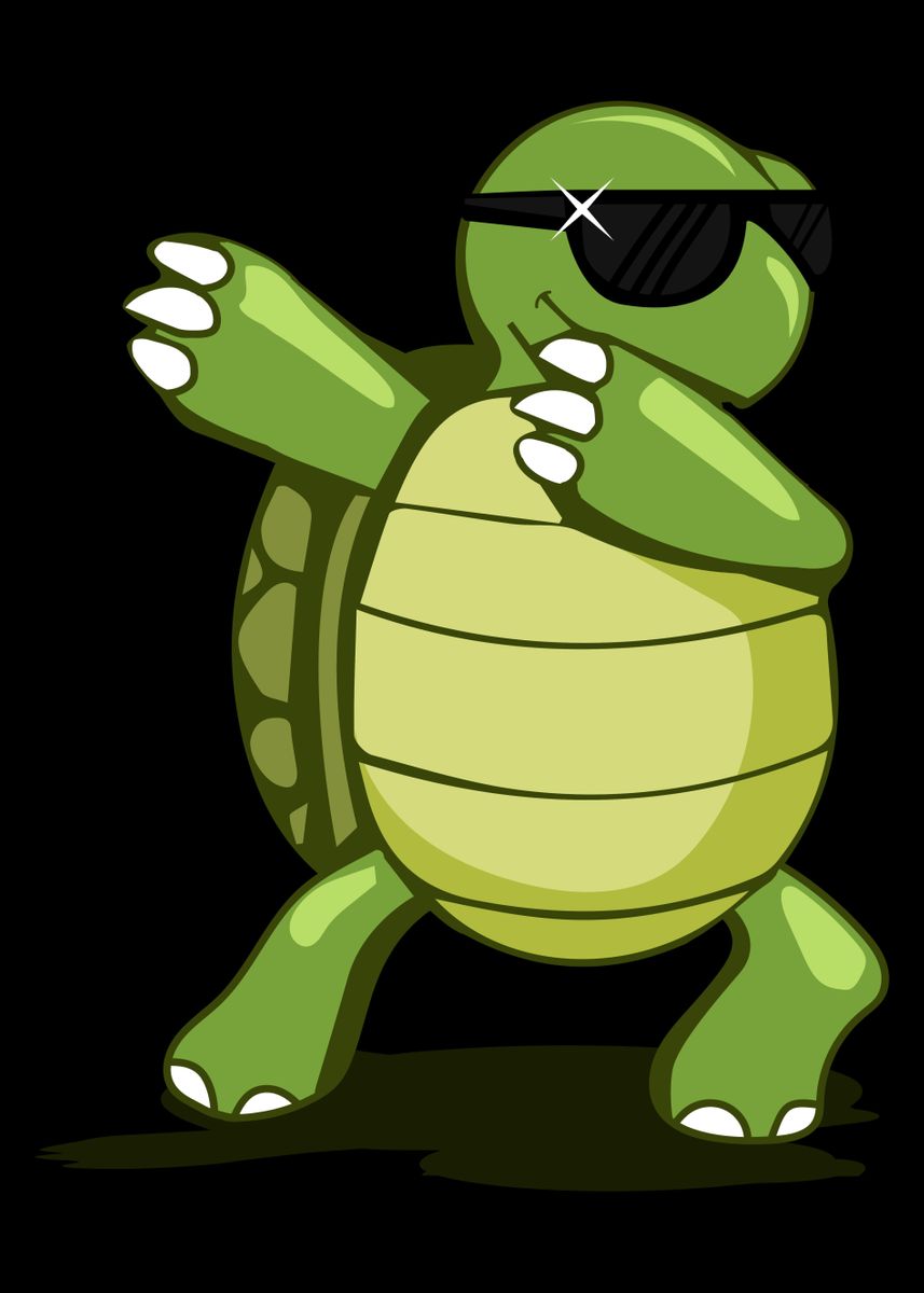 'Dabbing dance turtle' Poster, picture, metal print, paint by BeMi ...
