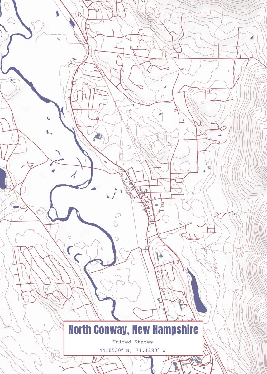 'North Conway NH USA Flag' Poster by Outward Cartography | Displate