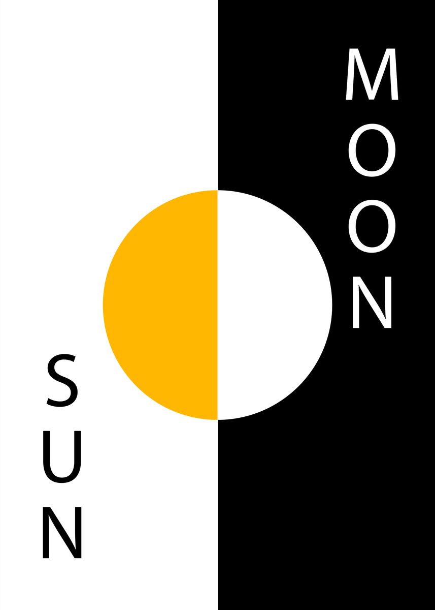 'Sun and Moon' Poster, picture, metal print, paint by BlueCloverTrends ...
