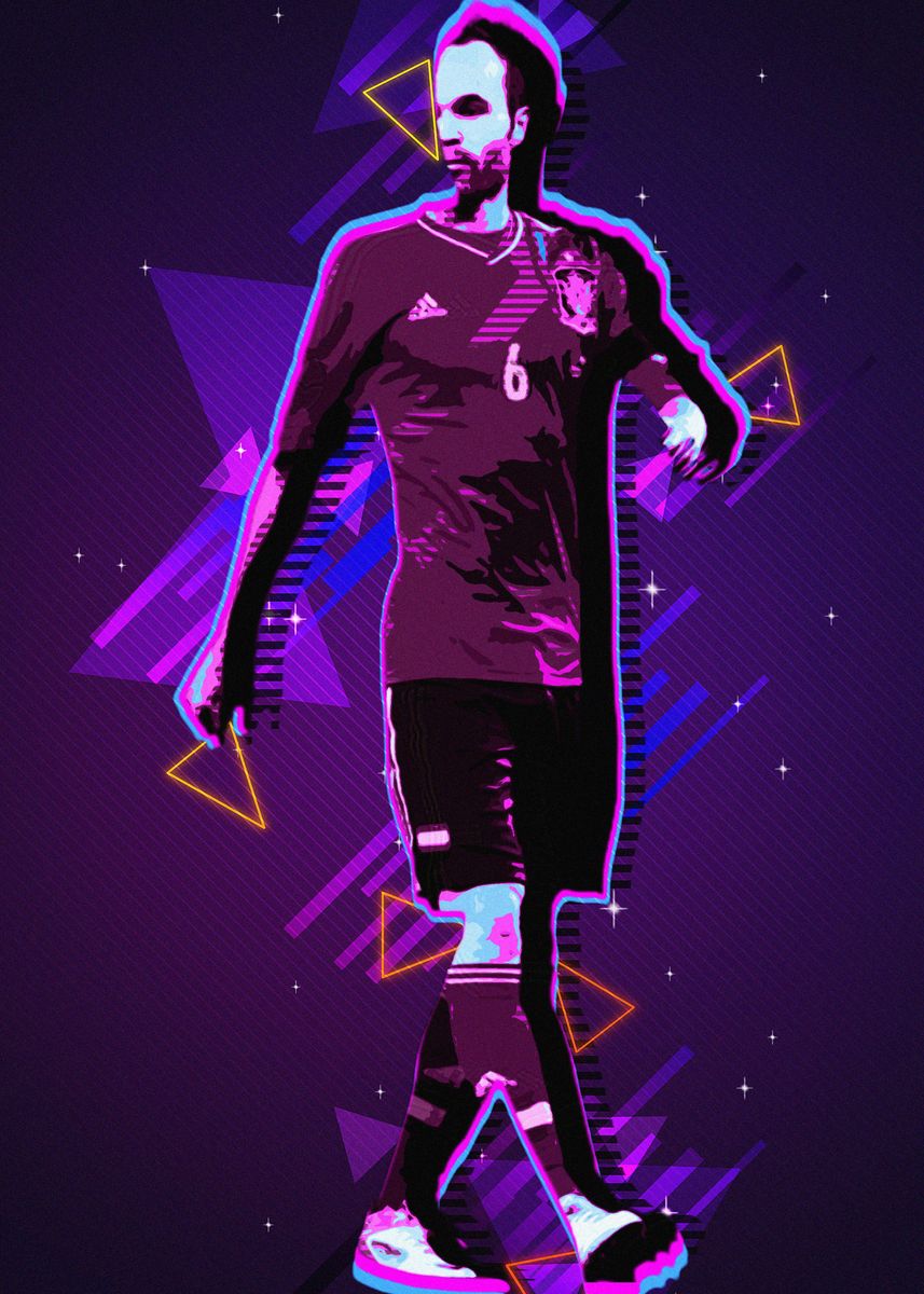 'Andres Iniesta' Poster, picture, metal print, paint by Bustabu | Displate