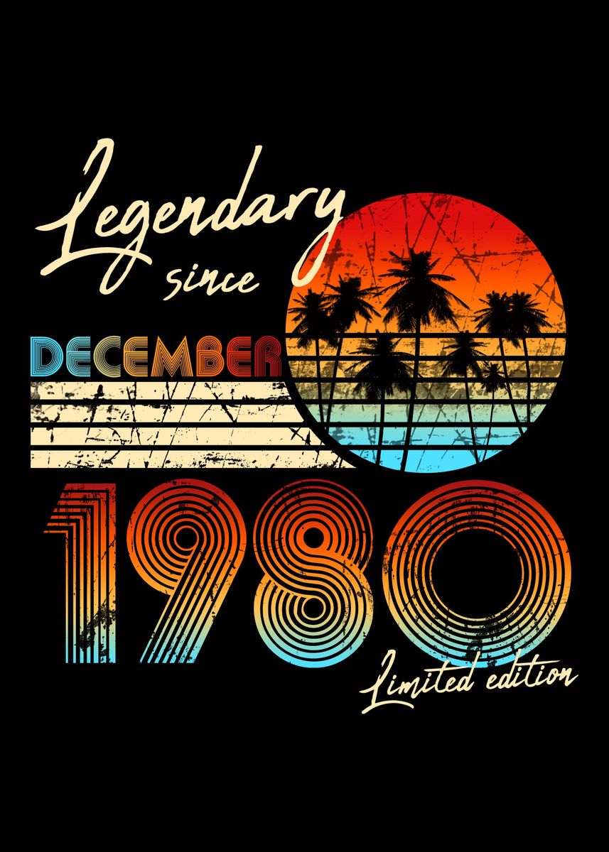 'Born in December 1980' Poster by Robert | Displate