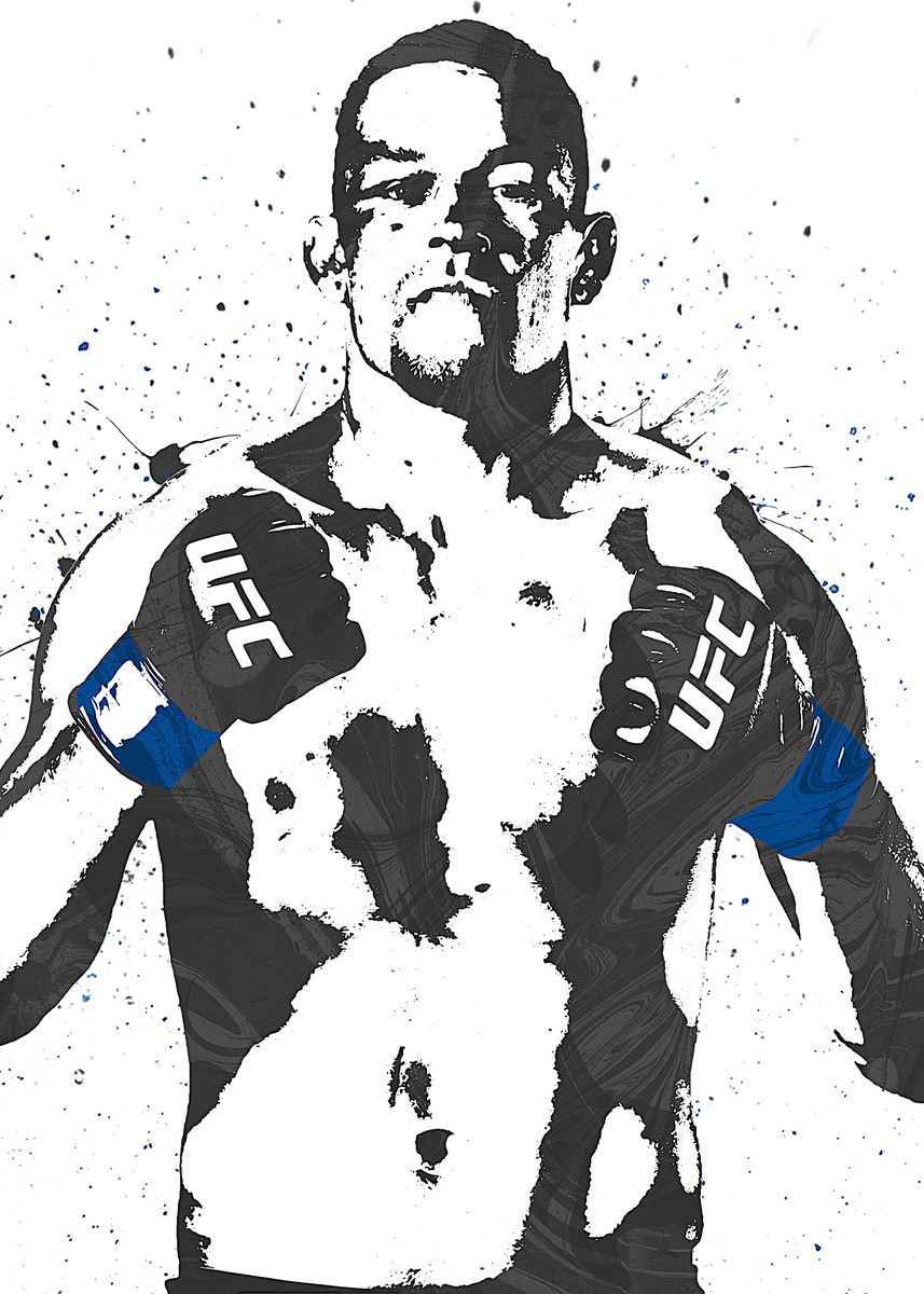 'Nate Diaz' Poster, picture, metal print, paint by Peter Ng | Displate