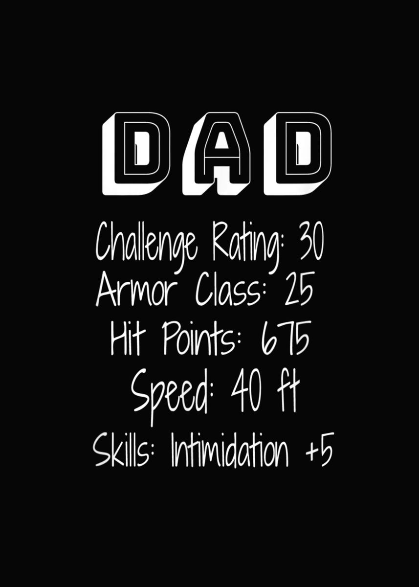 'Mens Dad Challenge Rating ' Poster by unicorn love | Displate