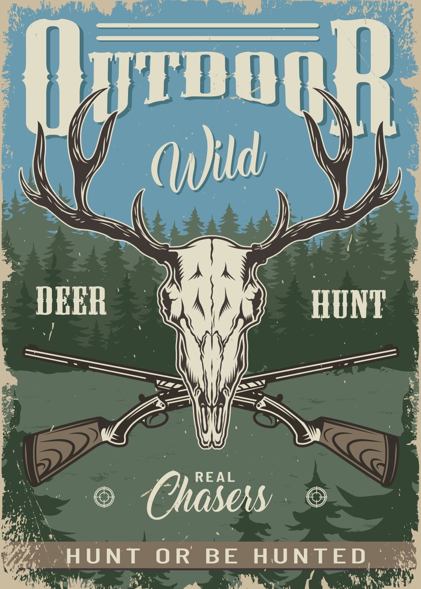 'Outdoor Deer Hunt' Poster, picture, metal print, paint by StonerPlates ...