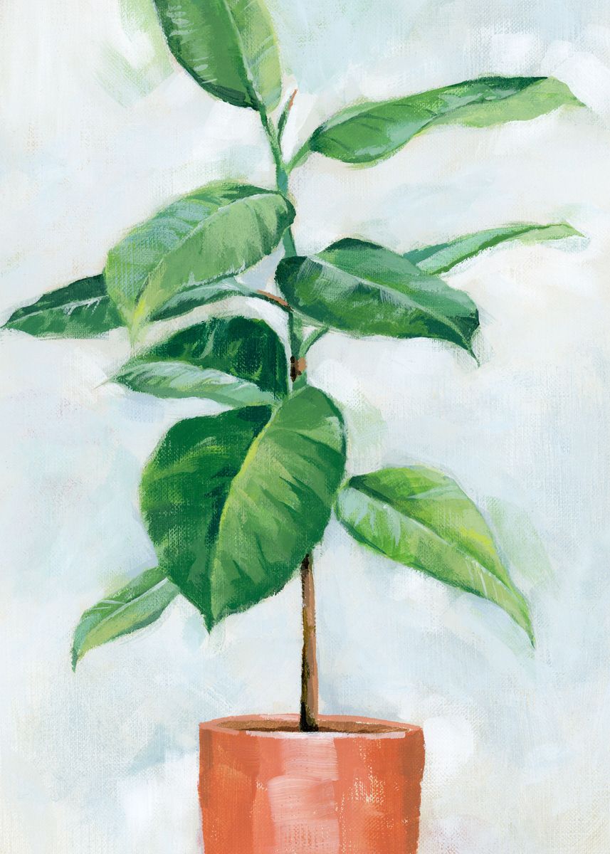 'Rubber Tree Painting' Poster, picture, metal print, paint by Steve ...