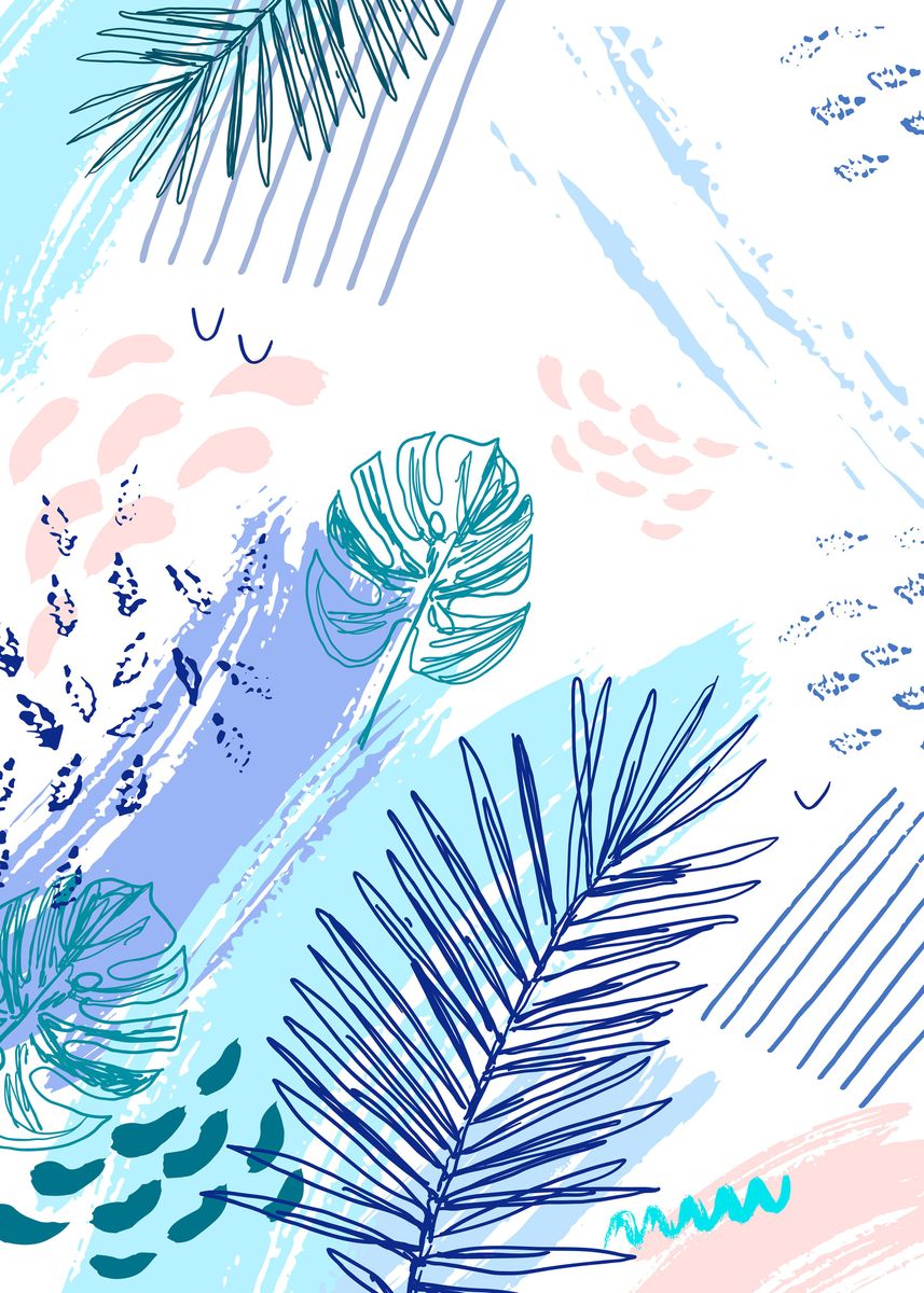 'Blue abstract' Poster by Turie Art | Displate