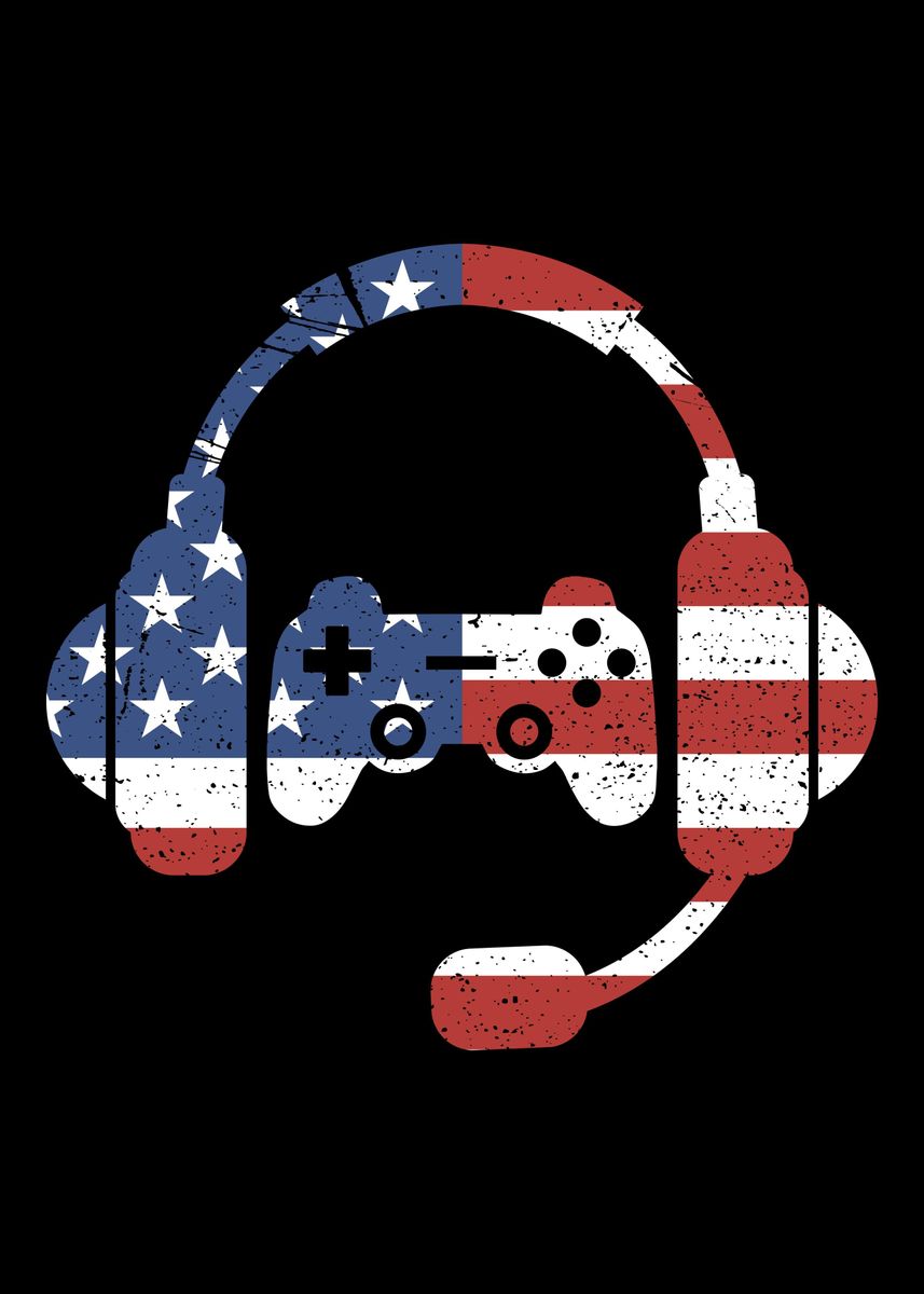 'US Flag Gaming' Poster by DesignsByJnk5 | Displate