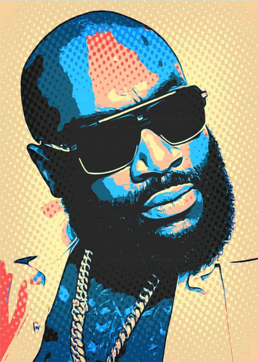 'rick ross ' Poster, picture, metal print, paint by Sevin Yoga | Displate