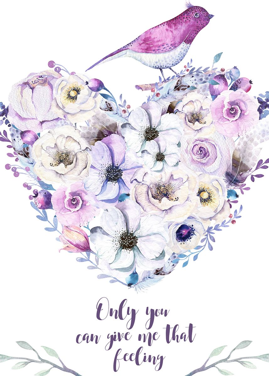 'Only you' Poster, picture, metal print, paint by Juliana RW | Displate