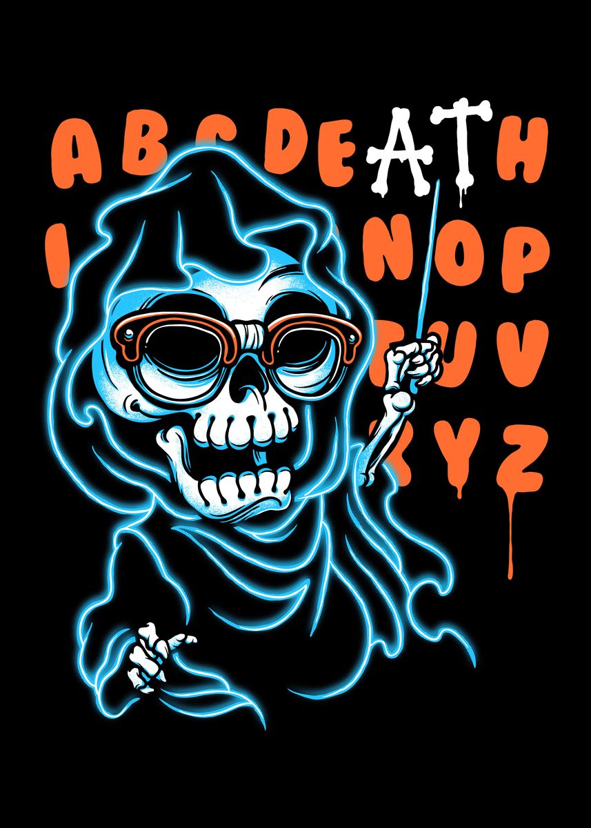 'Alphadeath' Poster, picture, metal print, paint by glitchygorilla ...