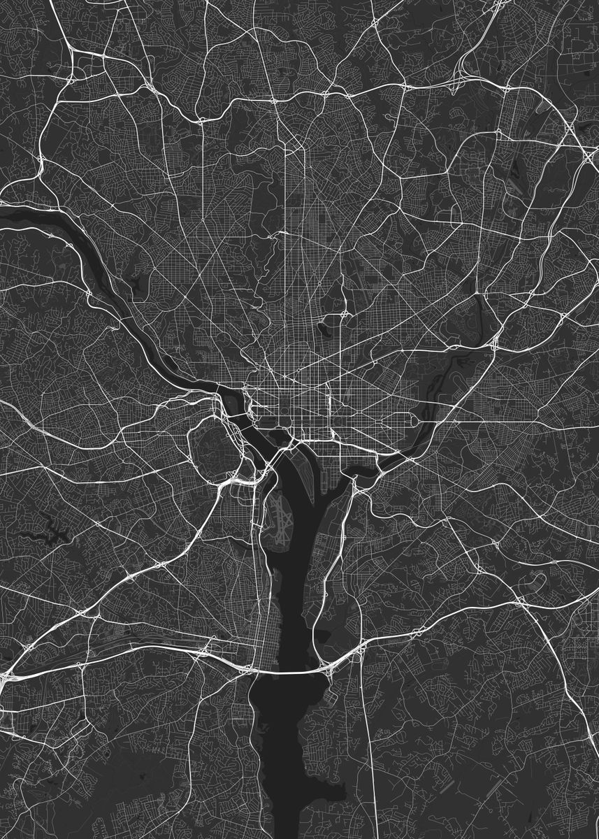 'Washington USA Map' Poster, picture, metal print, paint by ...