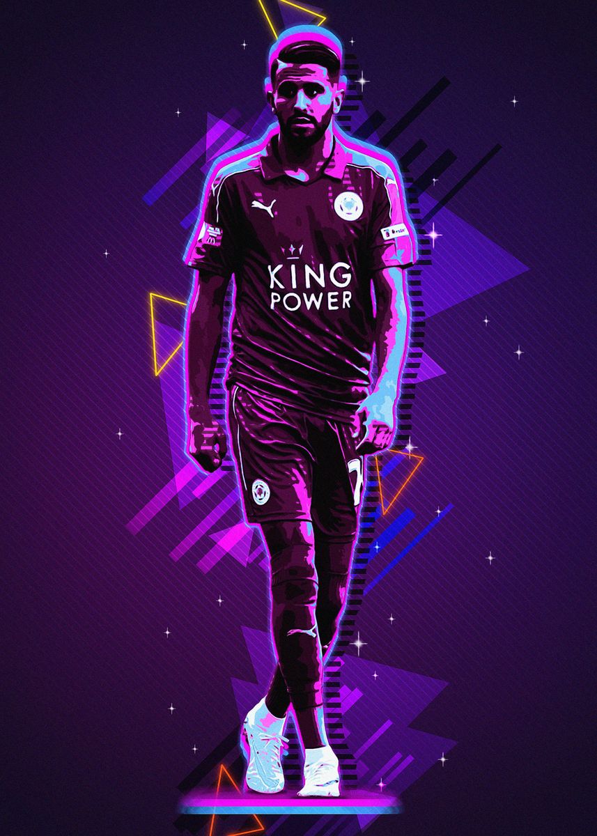 'Riyad Mahrez' Poster, picture, metal print, paint by Bustabu | Displate