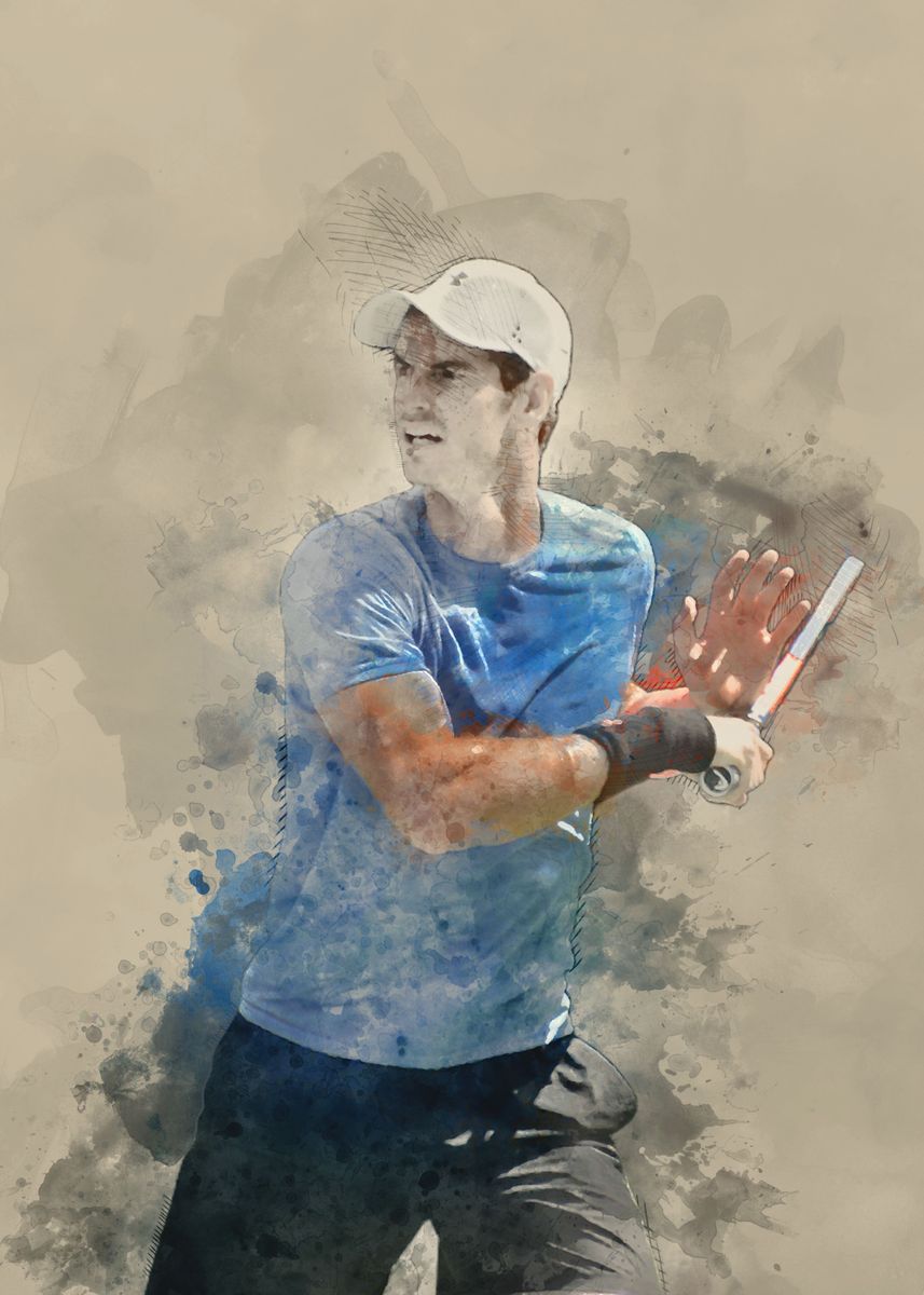 'Andy Murray' Poster, picture, metal print, paint by VEC Group | Displate
