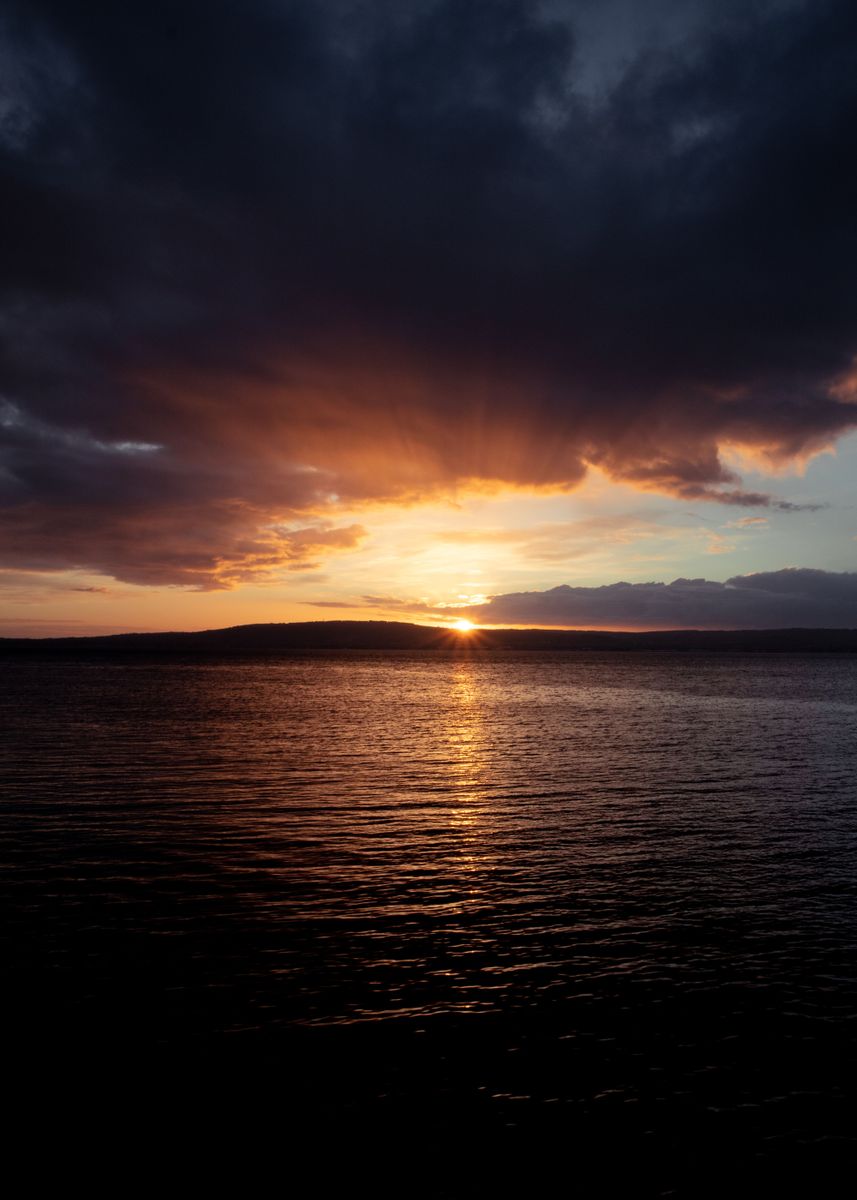 'Belfast lough Sunset' Poster, picture, metal print, paint by Andy ...