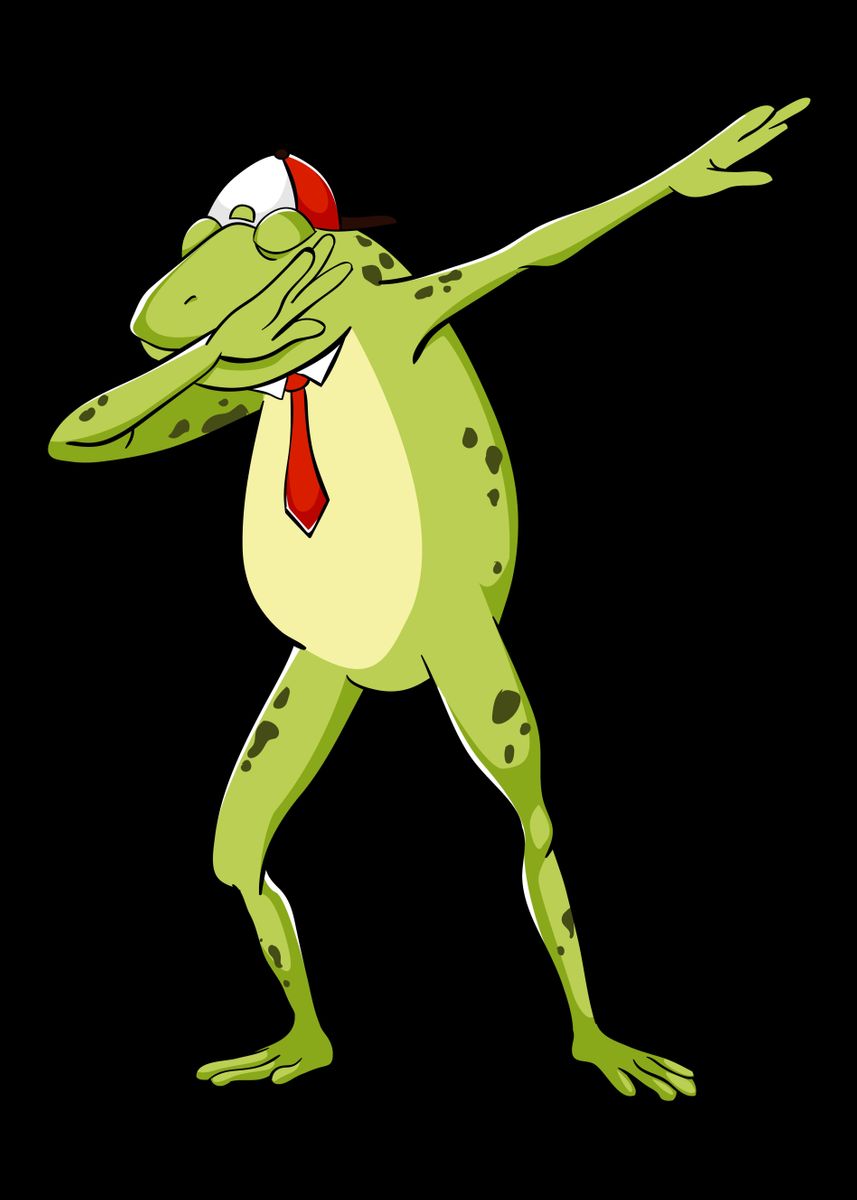 'Dabbing dance frog' Poster, picture, metal print, paint by BeMi | Displate