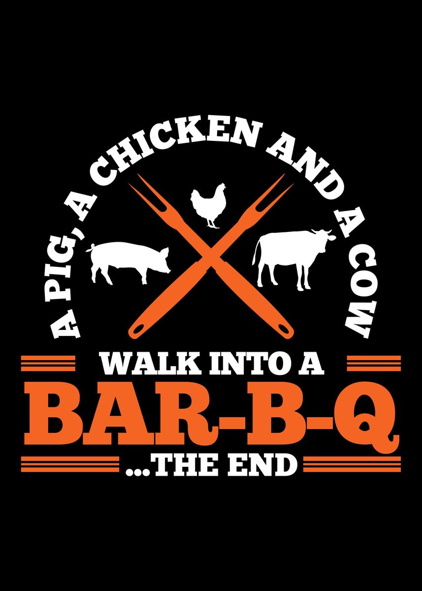 'Barbeque BBQ Grilling' Poster, picture, metal print, paint by ...