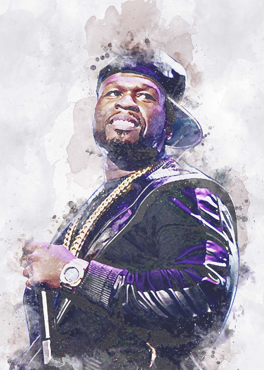'50 Cent ' Poster, picture, metal print, paint by San Illustrator ...