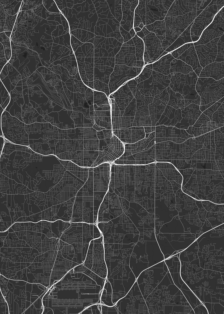'Atlanta USA Map' Poster by GraphicalMaps | Displate