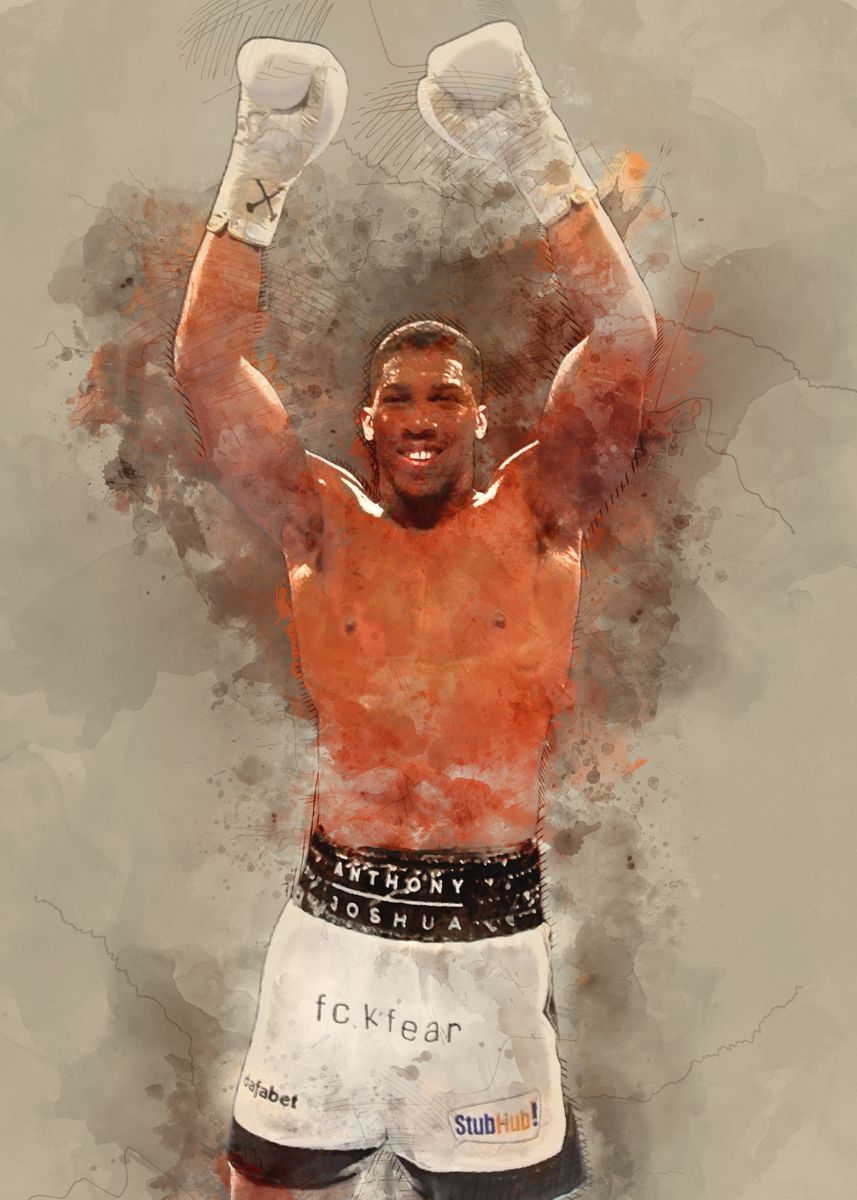'Anthony Joshua' Poster, picture, metal print, paint by ONONMADE STUDIO ...