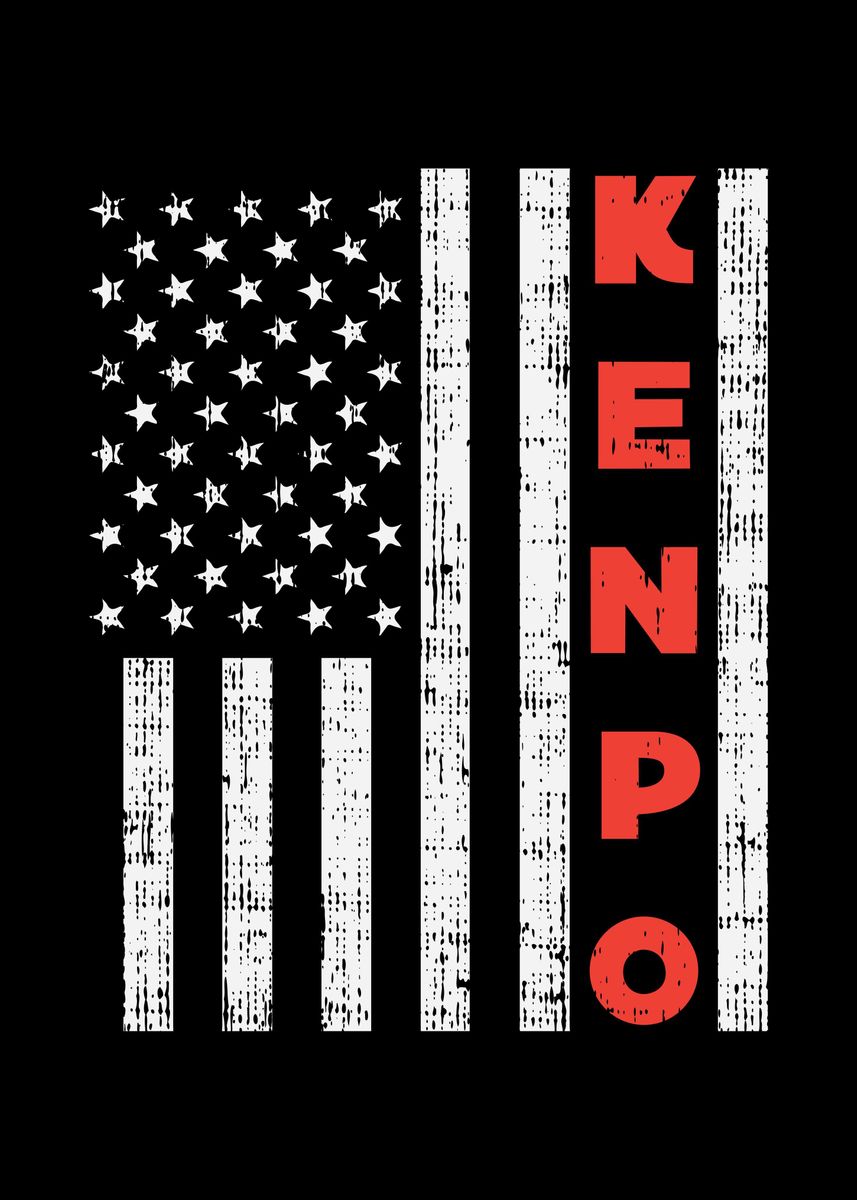 'USA Flag American Kenpo' Poster, picture, metal print, paint by ...