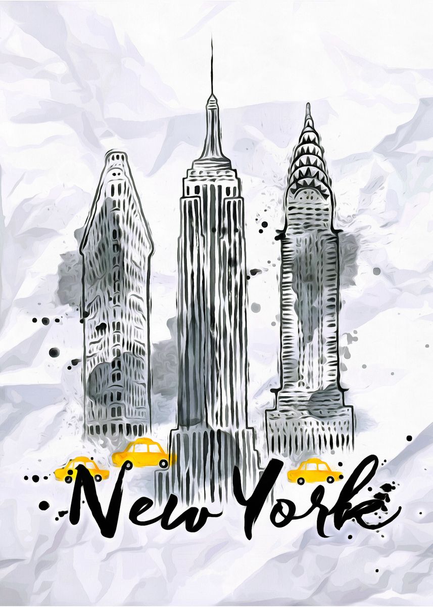 'New York City Illustration' Poster by John Shepherd | Displate