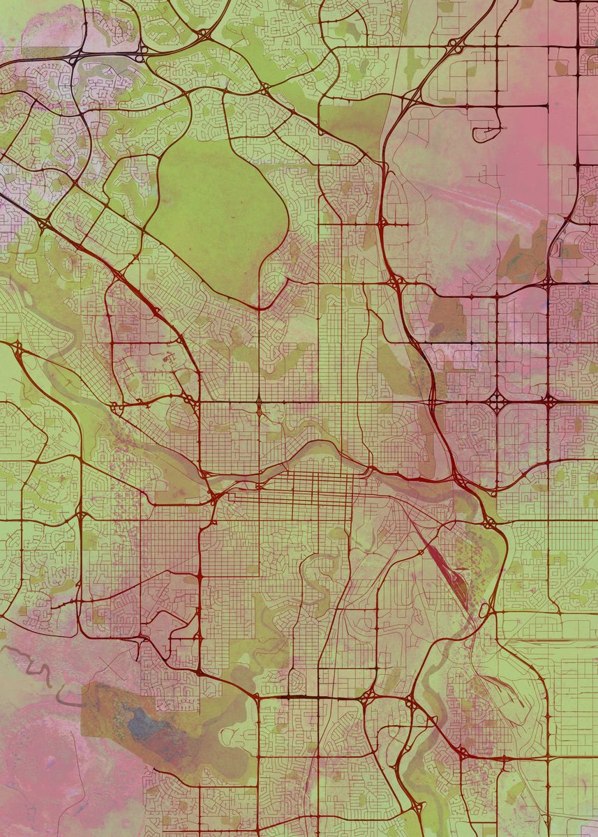 'Calgary Street Map' Poster, picture, metal print, paint by Dany | Displate