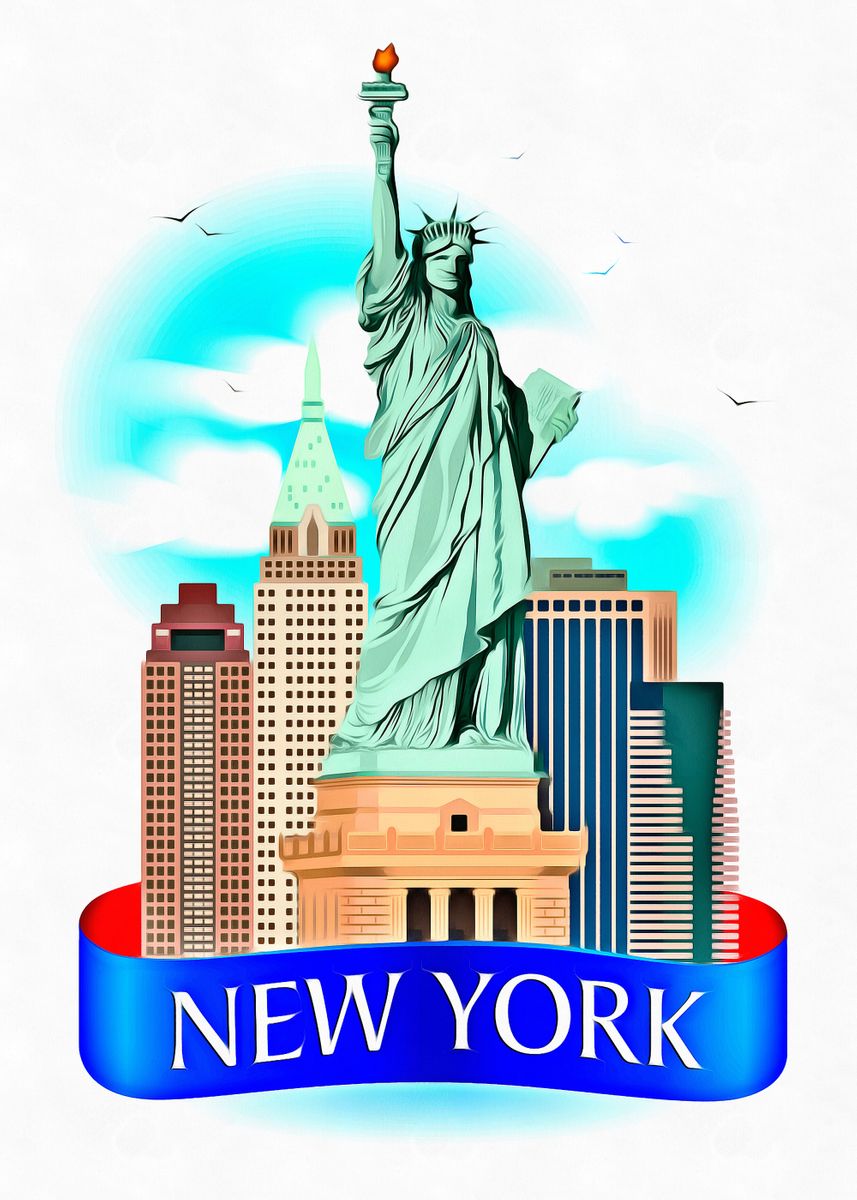 'New York City Illustration' Poster by John Shepherd | Displate