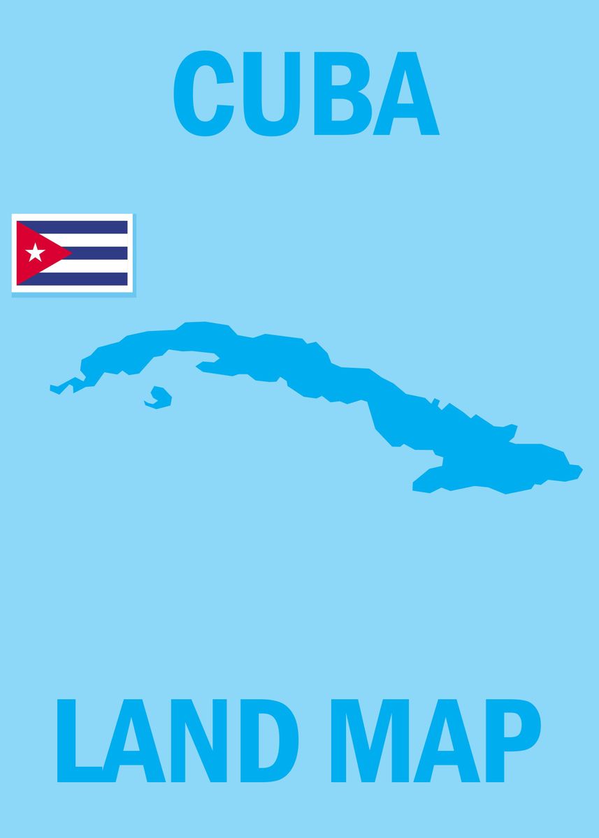 'Cuba Land Map' Poster, picture, metal print, paint by Max Ronn | Displate