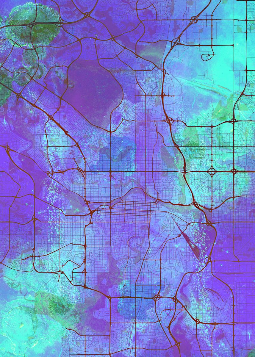 'Calgary Street Map' Poster, picture, metal print, paint by Dany | Displate