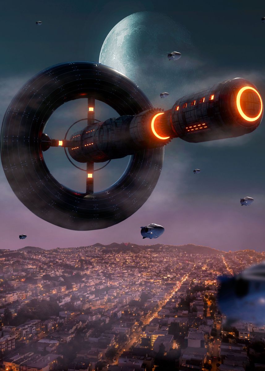 'ALIEN INVASION' Poster, picture, metal print, paint by bevisualz ...