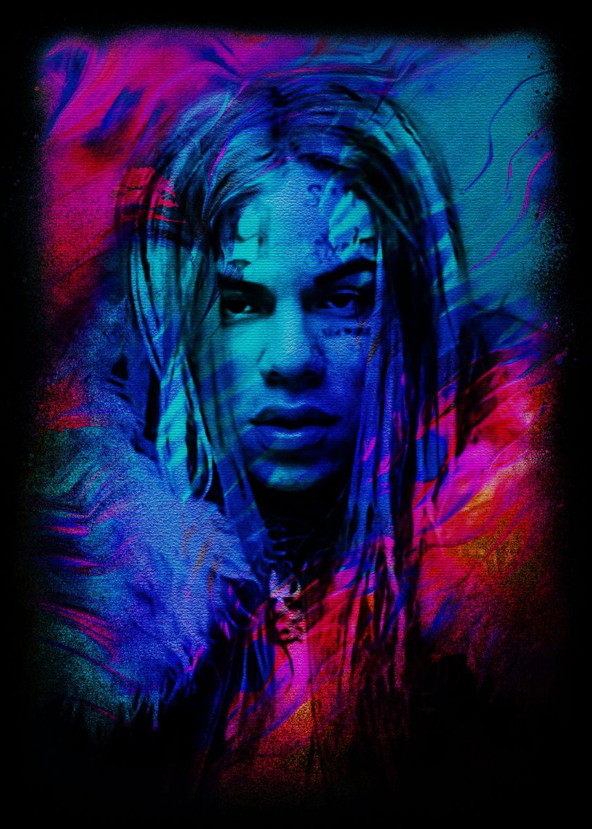 '6ix9ine' Poster, picture, metal print, paint by Most Popular Cult ...