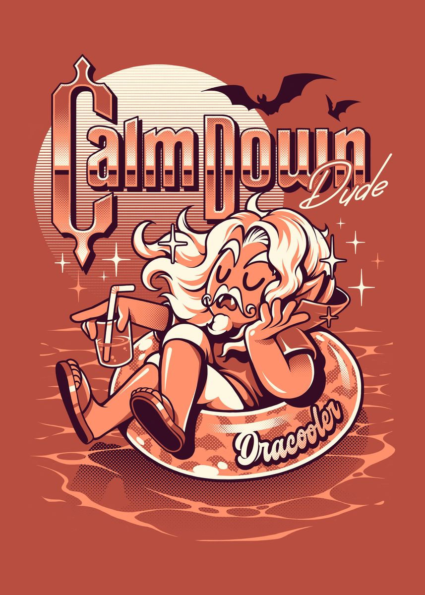 'Calm Down' Poster, picture, metal print, paint by Ilustrata | Displate