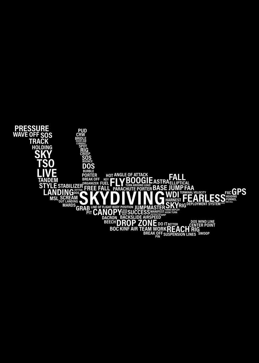 'Funny Sky Diver Sky Diving' Poster by PlateMadeStuff | Displate