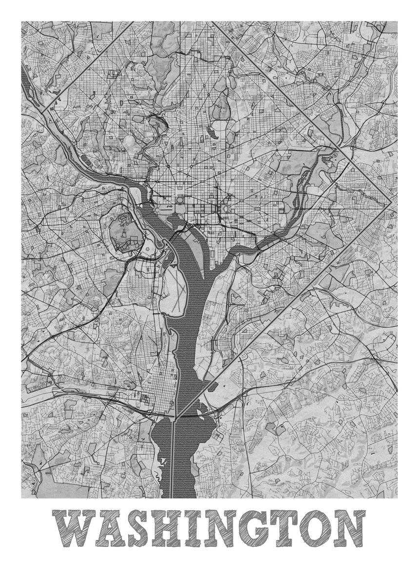 'Washington Pencil Street' Poster, picture, metal print, paint by Tien ...