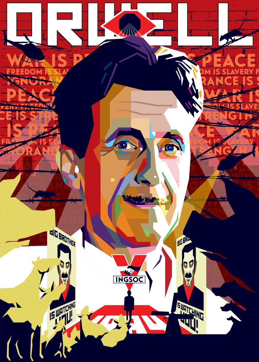 'George Orwell' Poster, picture, metal print, paint by difrats artwork ...