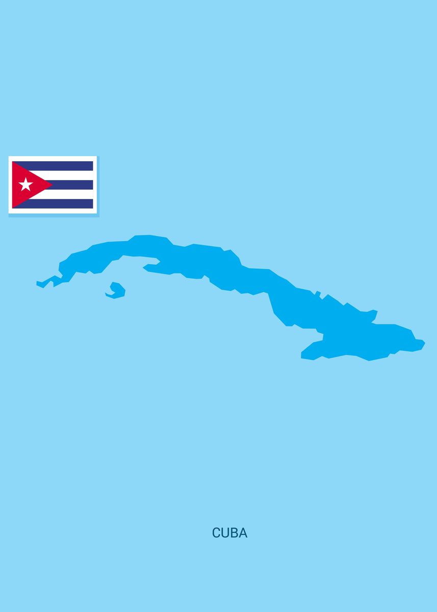 'Cuba Land Map' Poster, picture, metal print, paint by Max Ronn | Displate