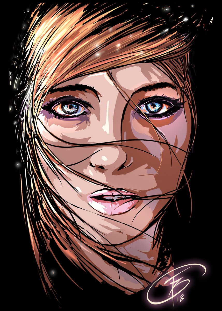 'Spark' Poster, picture, metal print, paint by TallywhoArt | Displate