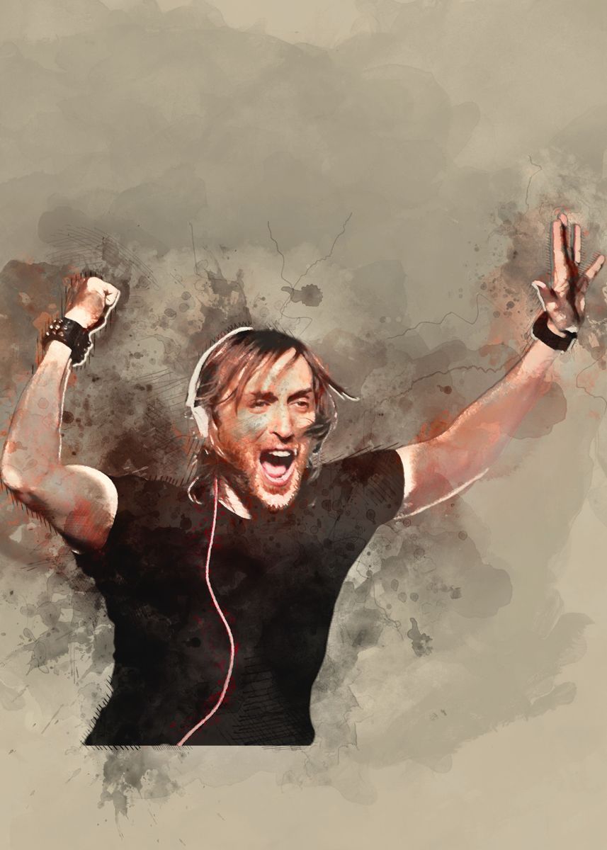 'David Guetta' Poster, picture, metal print, paint by MDA STUDIO | Displate