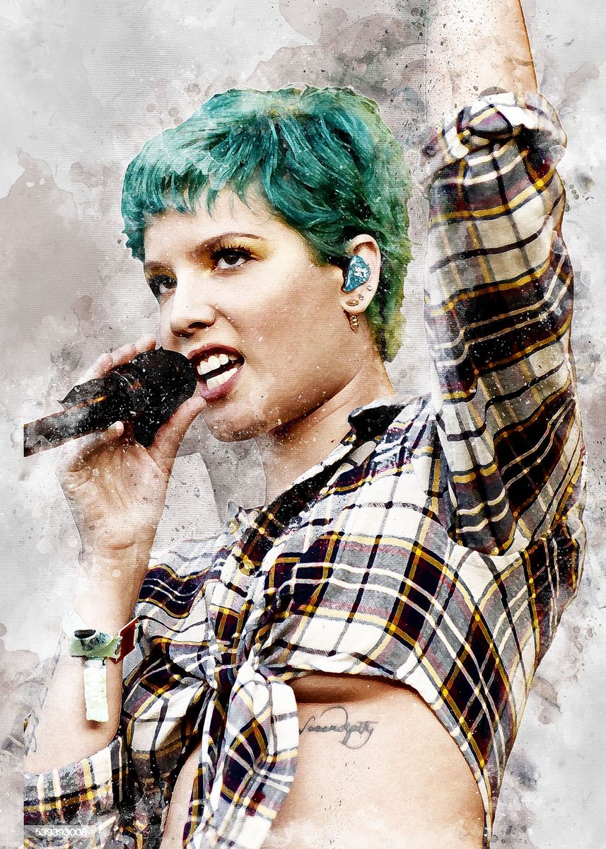 'Halsey' Poster, picture, metal print, paint by Pierre Yeldell | Displate