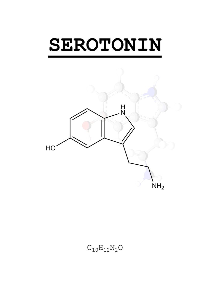 'Serotonin' Poster, picture, metal print, paint by ChemECool | Displate