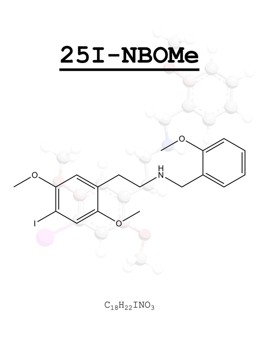 '25I NBOMe' Poster, picture, metal print, paint by ChemECool | Displate