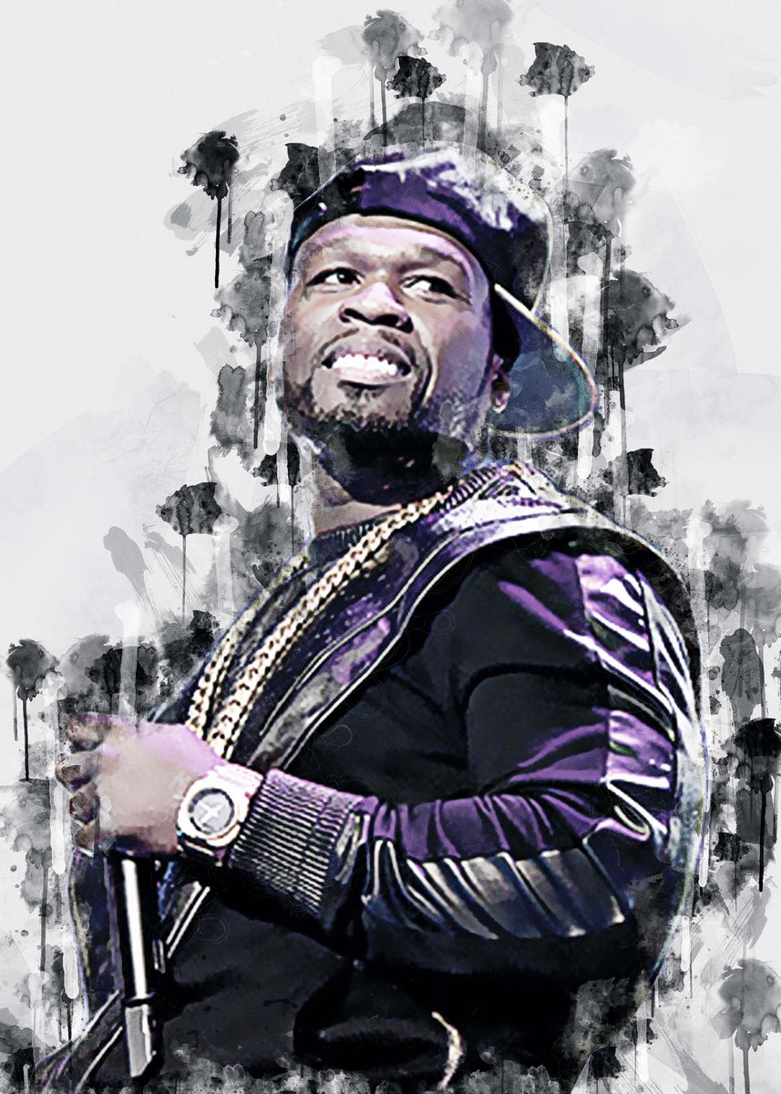 '50 Cent ' Poster, picture, metal print, paint by San Illustrator ...